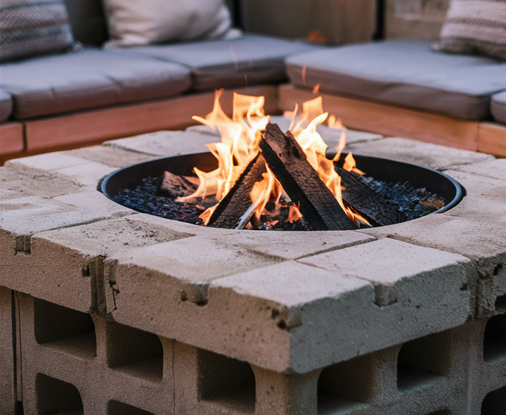 18 Gorgeous Cinder Block Fire Pit Ideas - Cozy & Organized